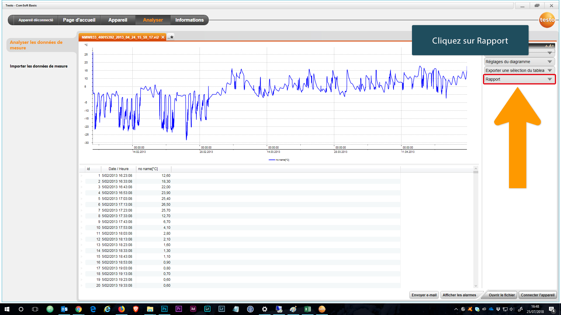 Enregistreur - Comsoft Basic - exporter un rapport – Help FR